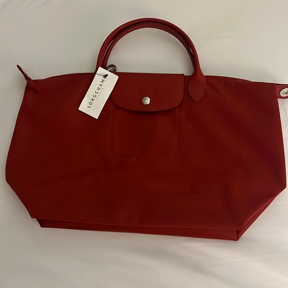 Longchamp | Bags | Longchamp Ladies Red Le Pliage Neo Medium Nylon Tote ...